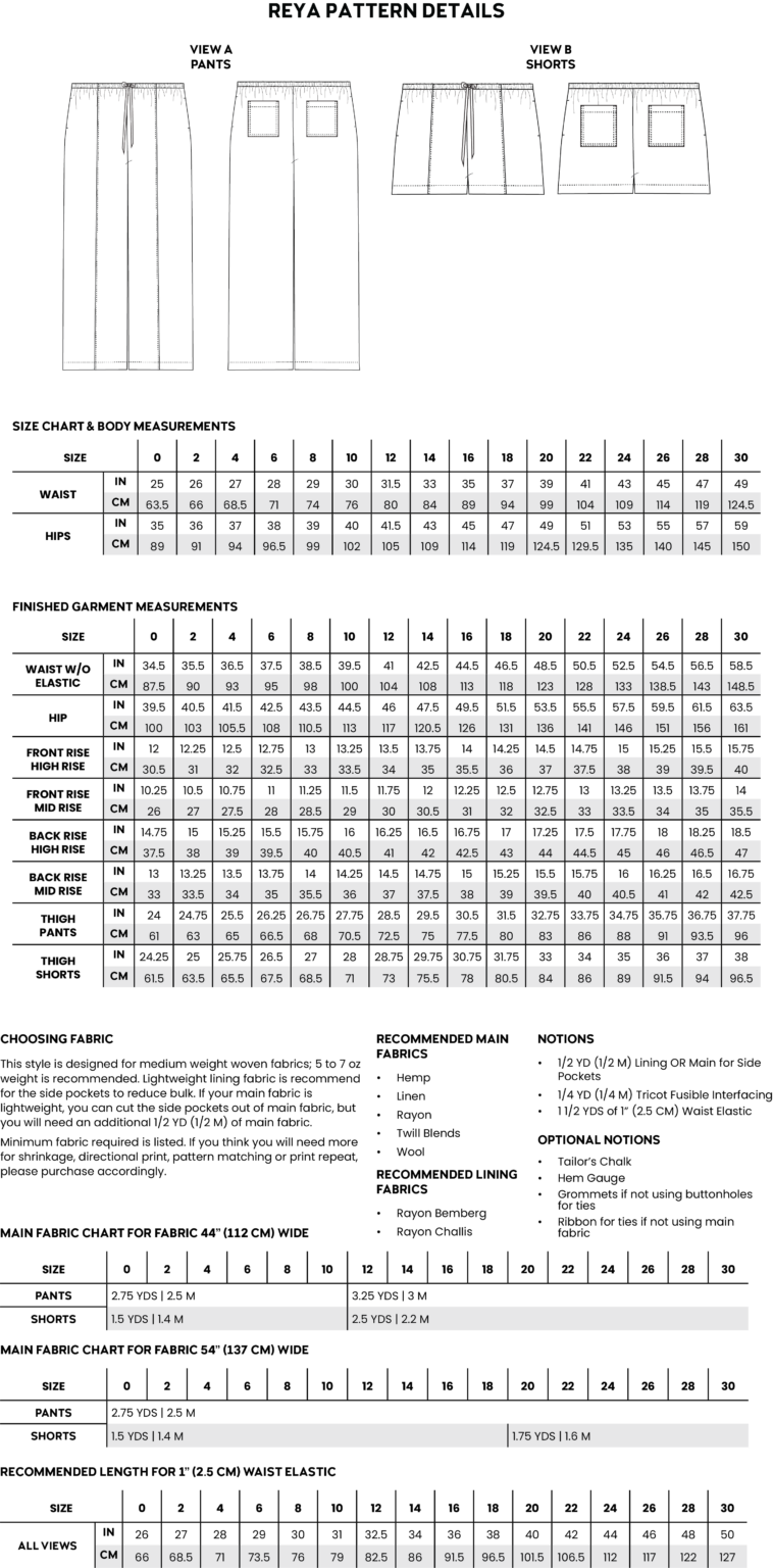 Reya PDF Pattern - Chalk and Notch
